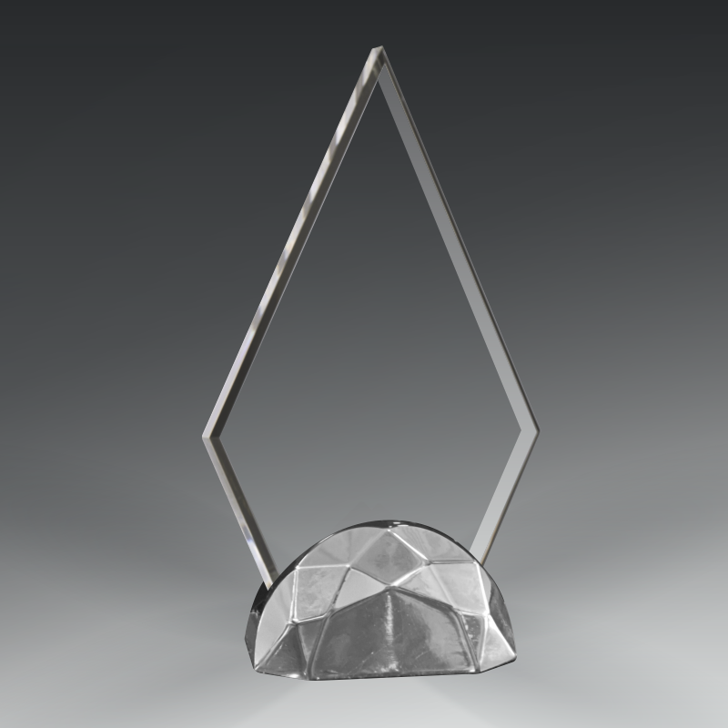 Acrylic Triangle in Semicircle Base